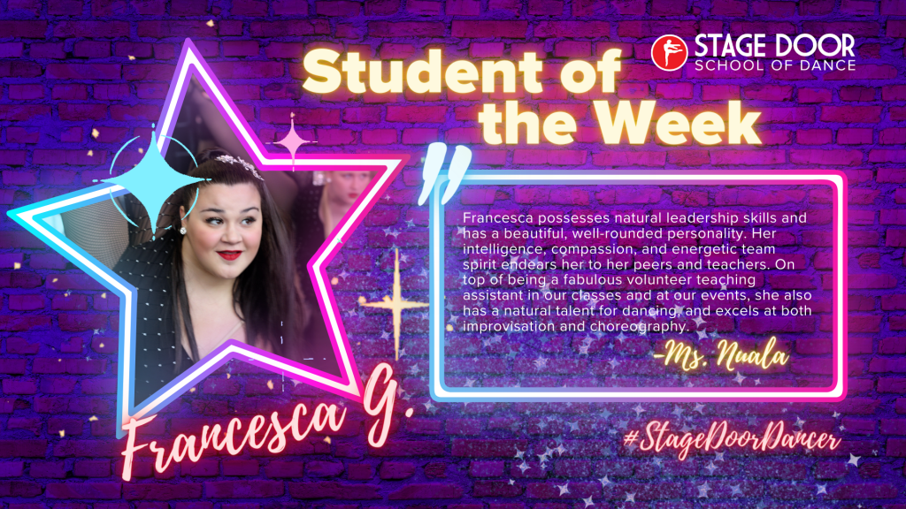 Student of the Week: Francesca G. | Stage Door School of Dance