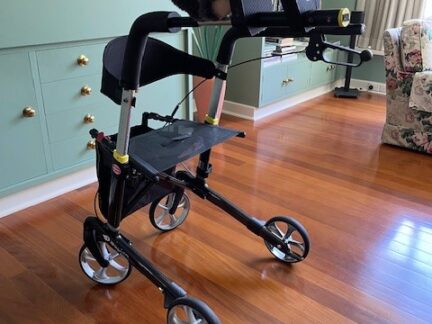 Single-handed walker with extended cushion handle - TADSA