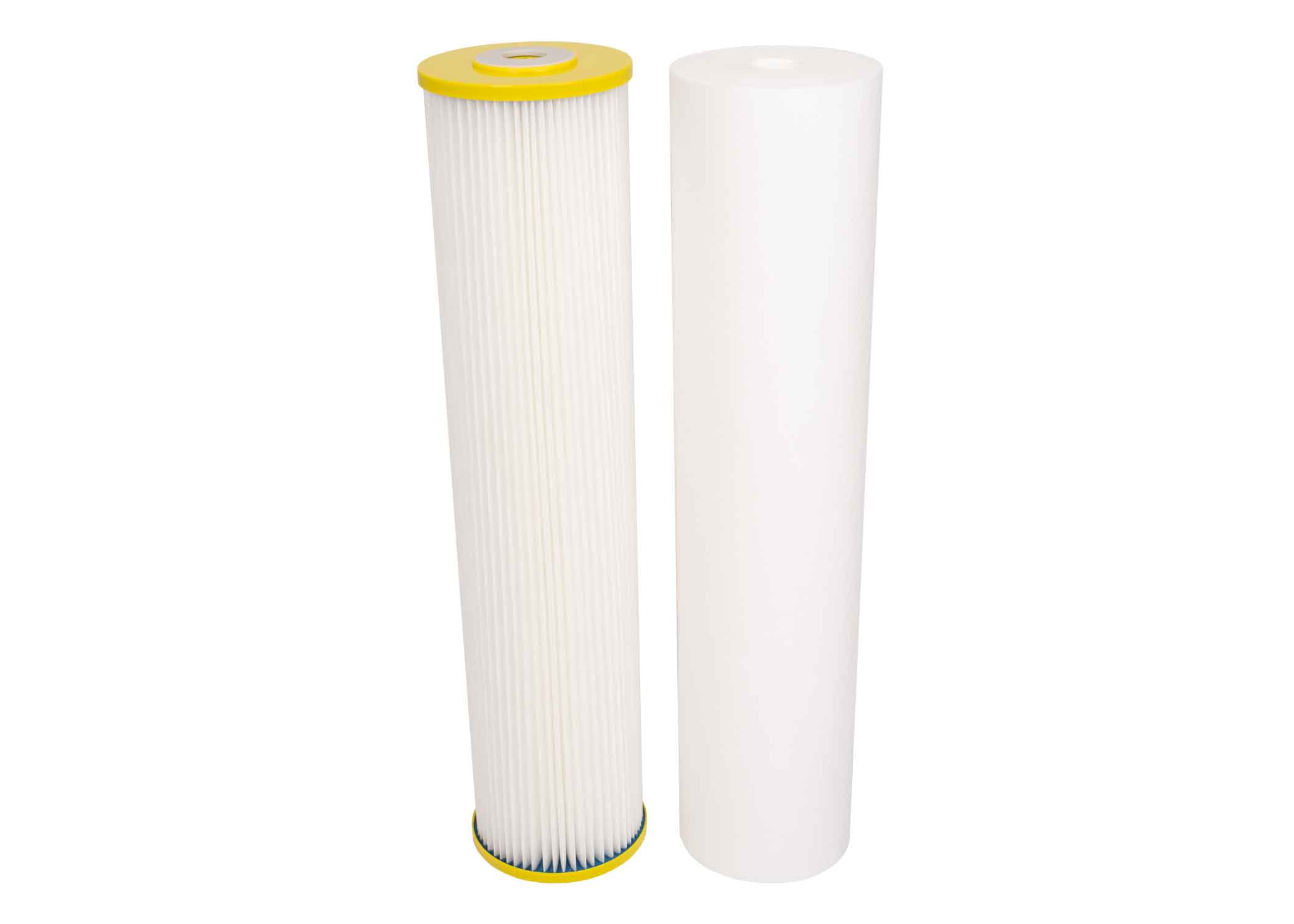 Twin 20" x 4.5" Filter Cartridges 10-Micron Poly Pleated & 5-Micron ...