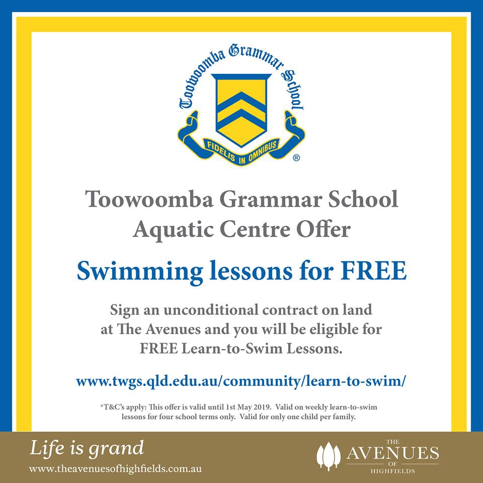 Free swimming lessons at Toowoomba Grammar Aquatic Centre - The Avenues ...
