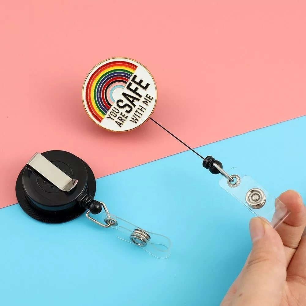 You Are Safe With Me LGBT Pride Retractable ID Card Holder - TMHC