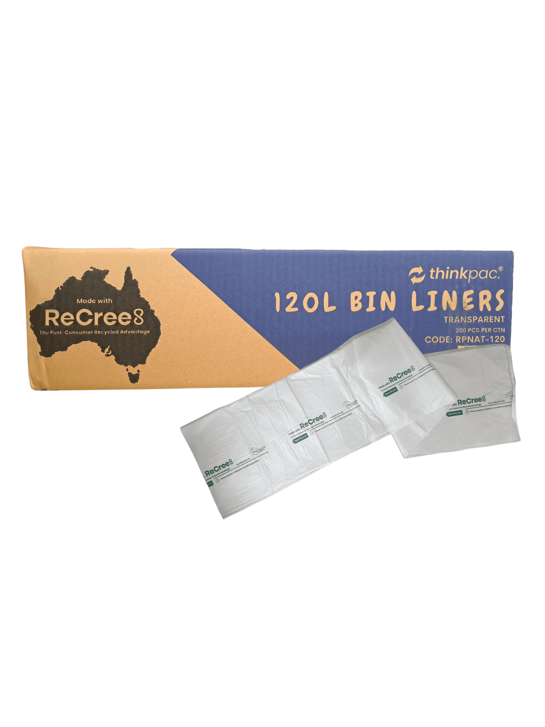 120L Natural Bin Liner | Thinkpac