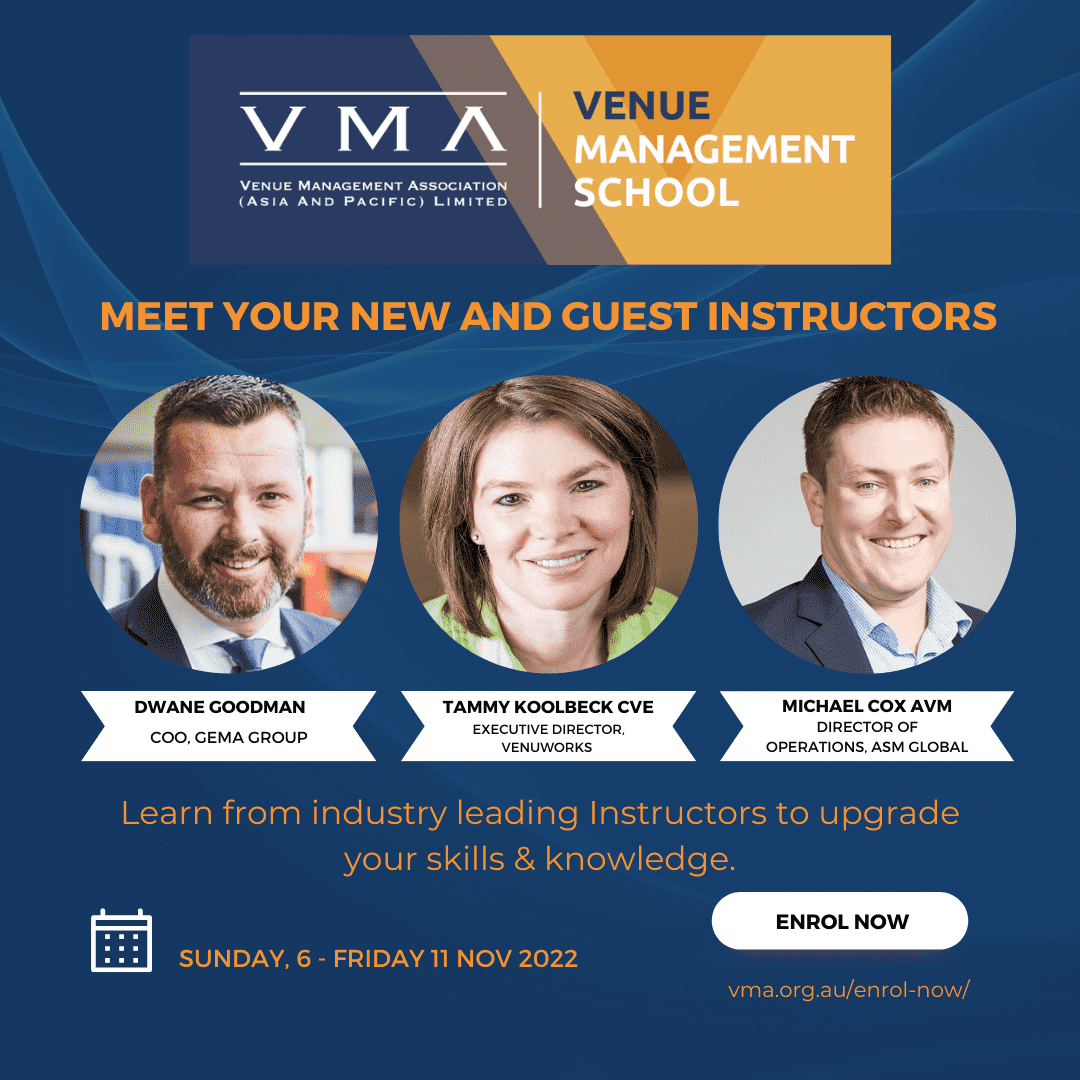 Introducing our new VMS Instructors - VMA | Venue Management Association