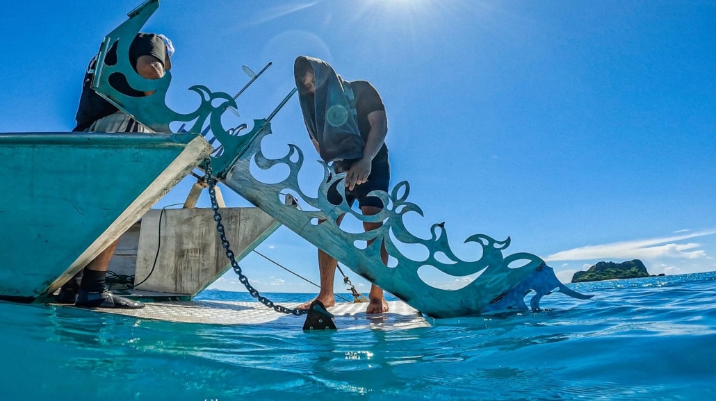 Sculpture Meets Sea - Counting Coral Update - The Underwater Installation Begins - Vomo Island Fiji